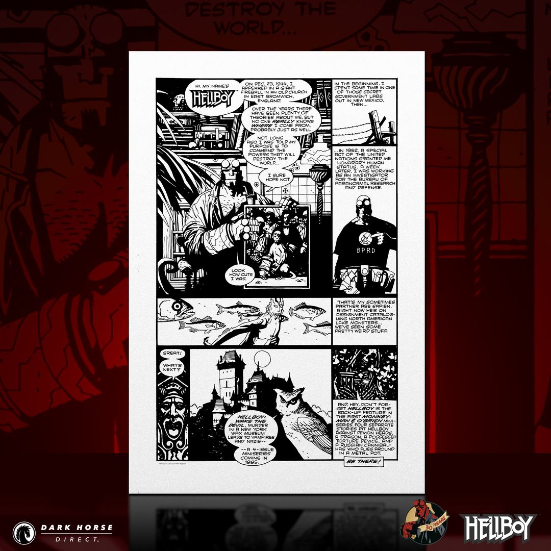 Hellboy 30th Anniversary: Wake the Devil 1994 Comic Ad Screenprint ...