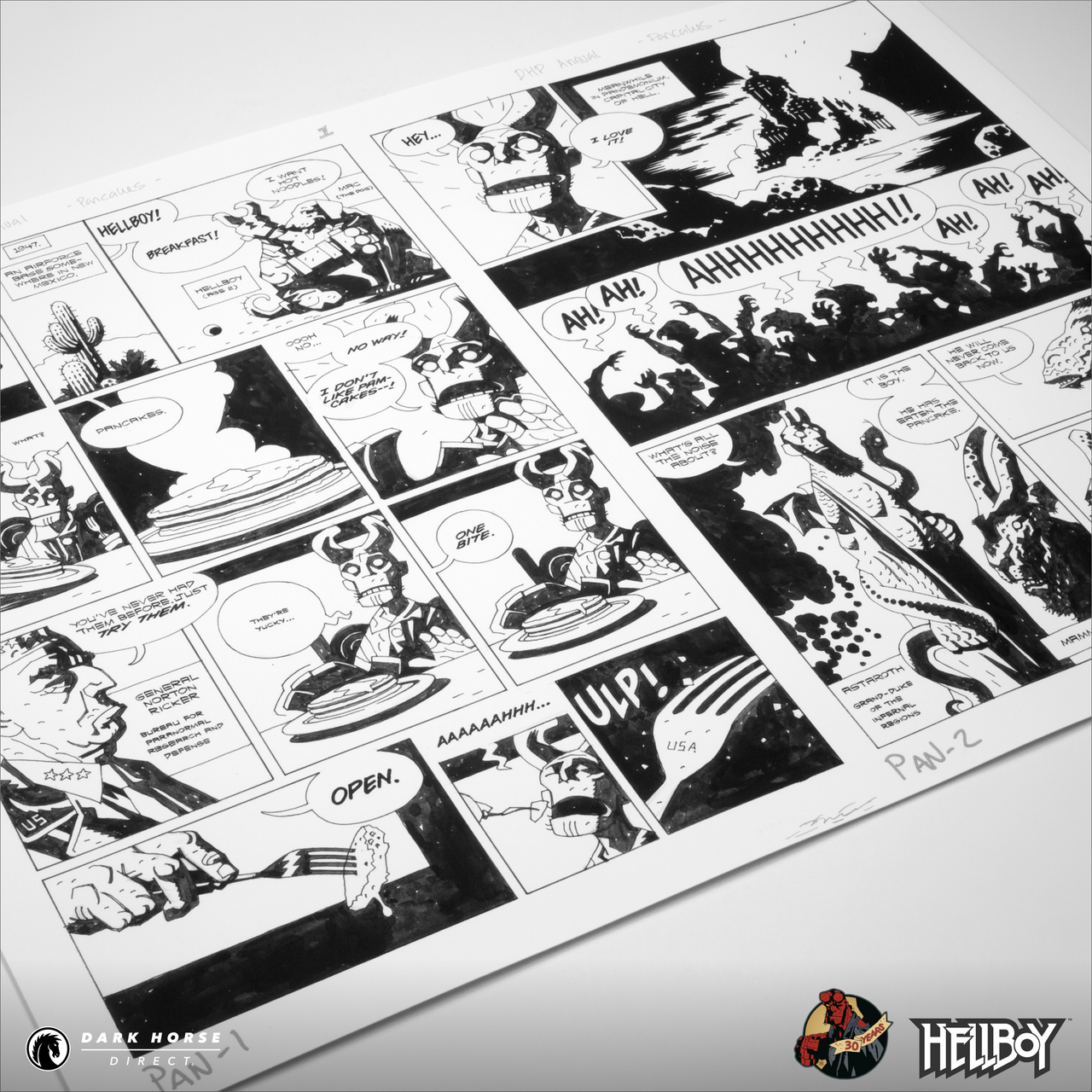 Hellboy 30th Anniversary: Pancakes! Screenprint – Dark Horse Direct